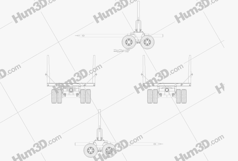 Remolque de Troncos Pacific 1978 PlanoTécnico - 3DModels.org