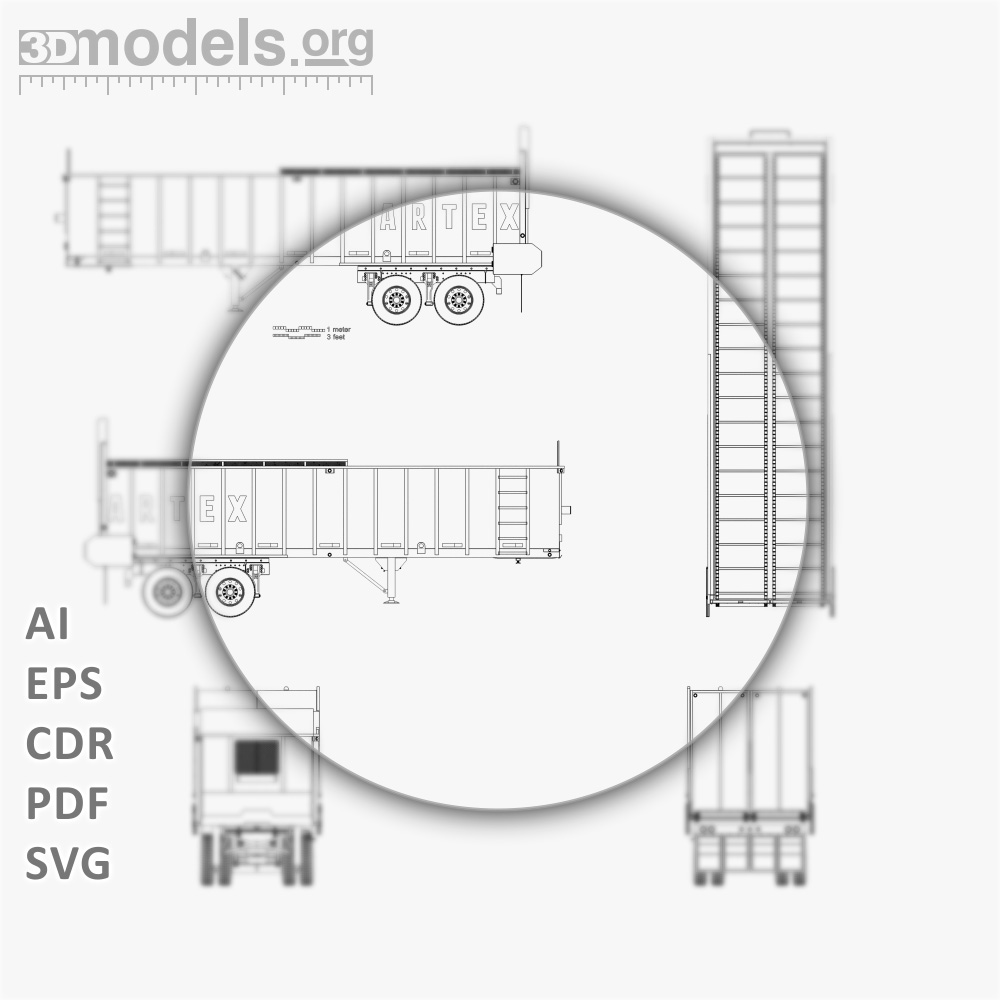 Artex TR3606-8 Silage Semi-remorque 2018 Plan Vectoriel - 3DModels.org