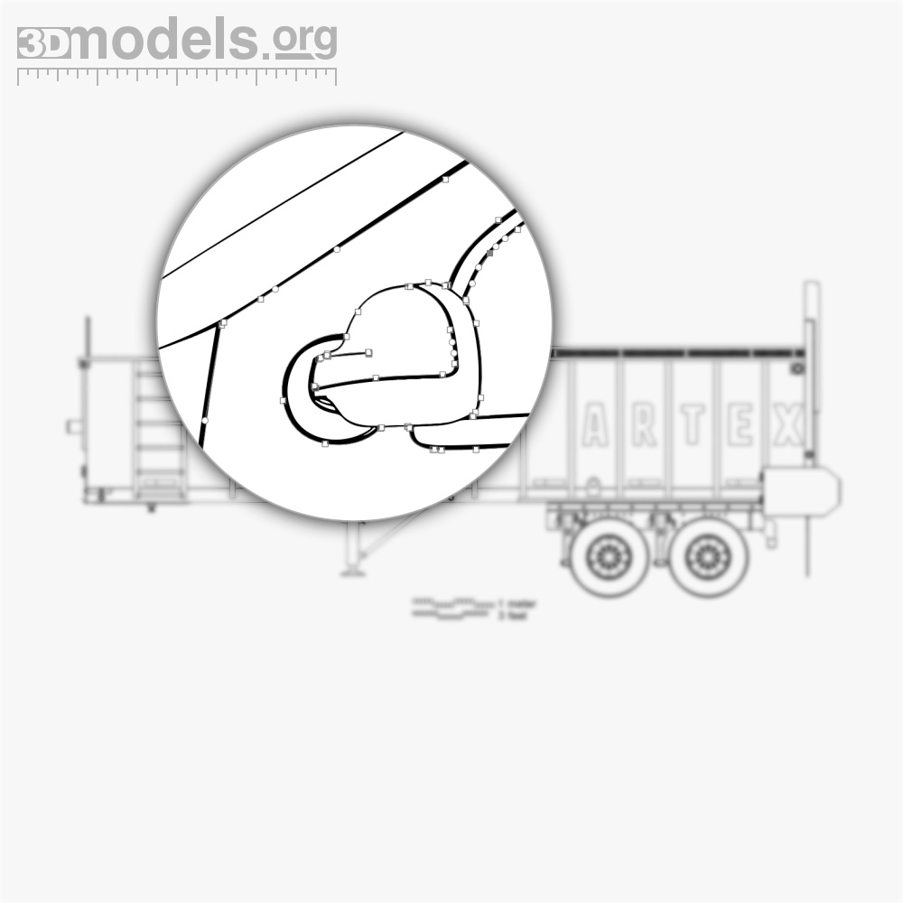 Artex TR3606-8 Silage Semi-remorque 2018 Plan Vectoriel - 3DModels.org