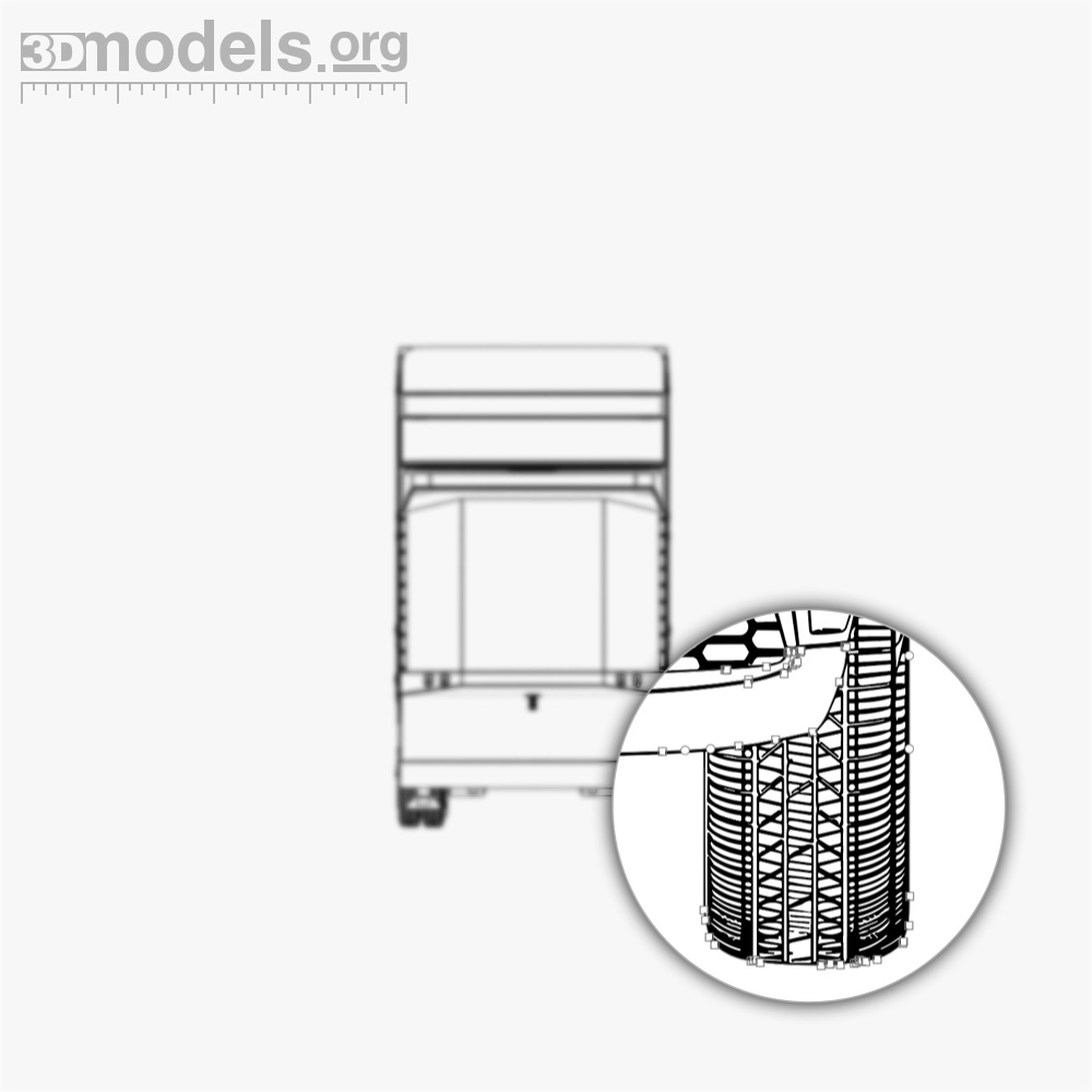LOHR Confidential Car Transporter Semi Trailer 2015 Vector Blueprint ...