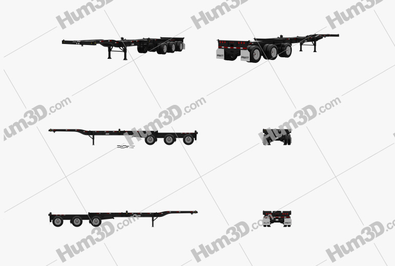 Pratt GN2040EZ Container Chassis 40ft Semi Trailer 2018 Blueprint ...
