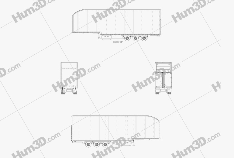 Don-Bur Two-Tier Lifting Deck セミトレーラー 2020 ブループリント - 3DModels.org