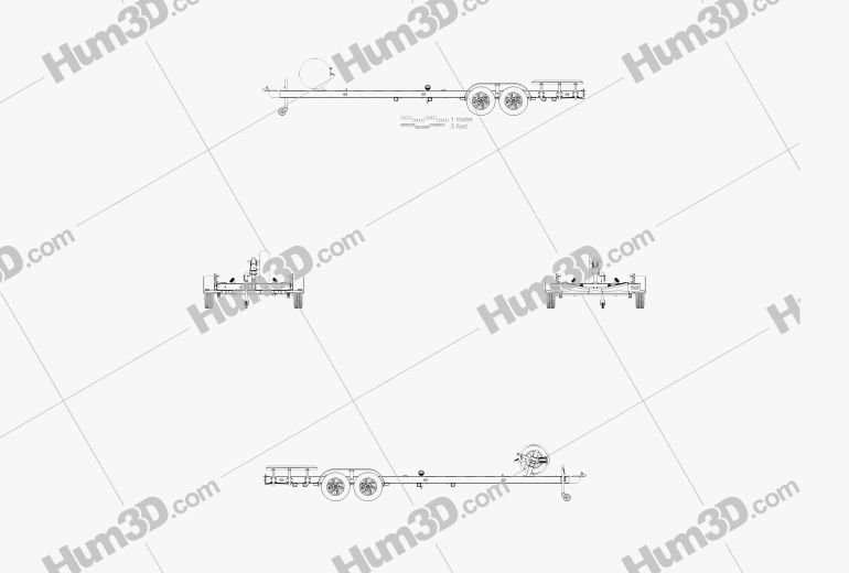 Car trailer for a boat Blueprint - 3DModels.org