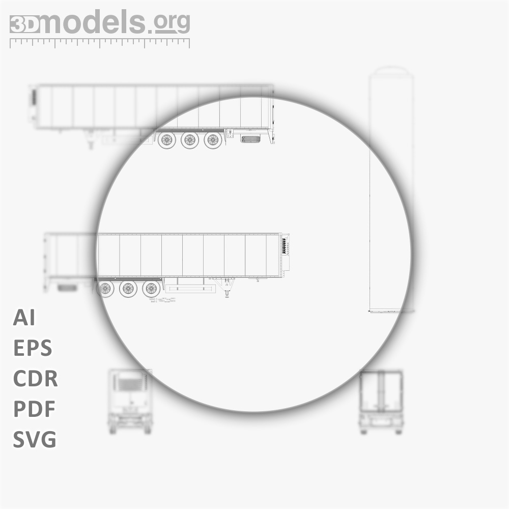 Полуприцеп Schmitz Cargobull SKO 2025 Векторный Чертёж - 3DModels.org