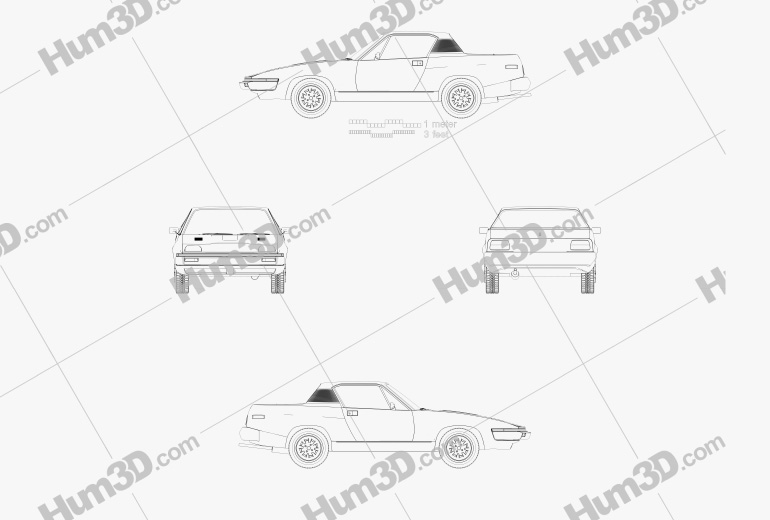 Triumph TR7 1974 Blueprint - 3DModels.org