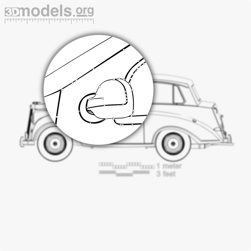 Triumph Mayflower 1949 Vector Blueprint - 3DModels.org