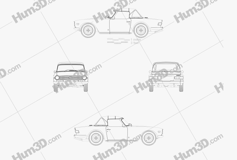 Triumph TR6 1969 Blueprint - 3DModels.org