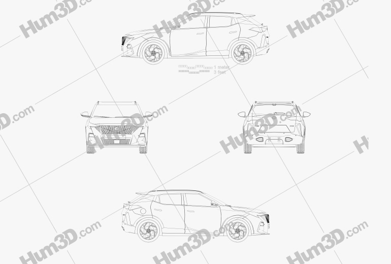 Trumpchi GS3 2023 도면 - 3DModels.org