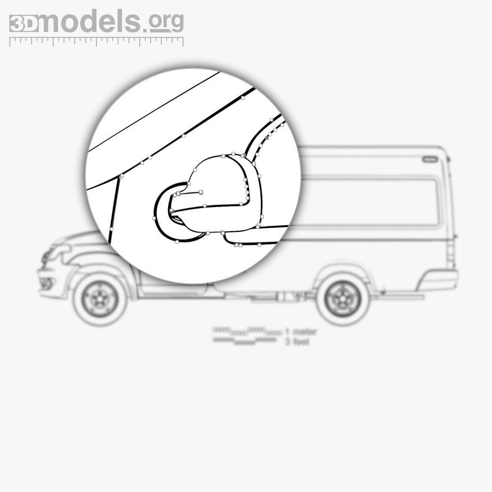 UAZ Profi Ambulans 2019 Vektör Teknik Çizim - 3DModels.org