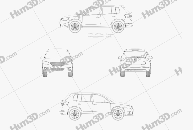 Volkswagen Tiguan 2012 Blueprint - 3DModels.org