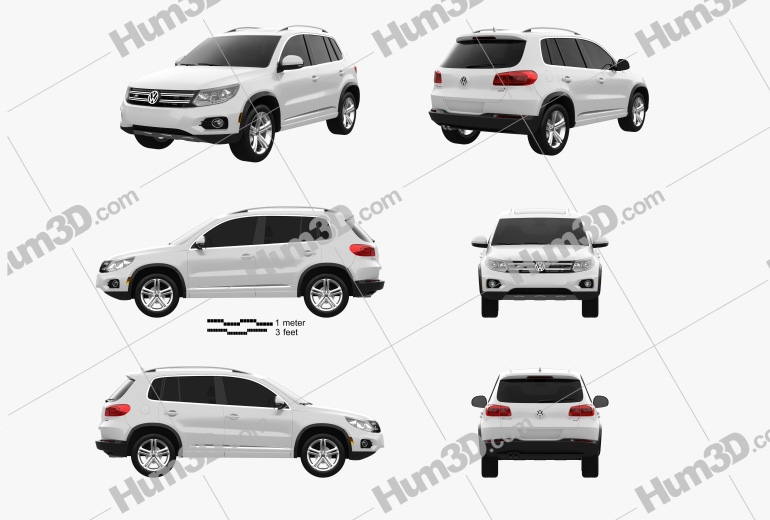 Volkswagen Tiguan Track & Style R-Line US 2014 Blueprint Template ...