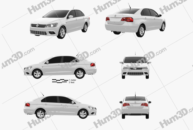 Volkswagen Jetta (CN) 2016 Blueprint Template - 3DModels.org