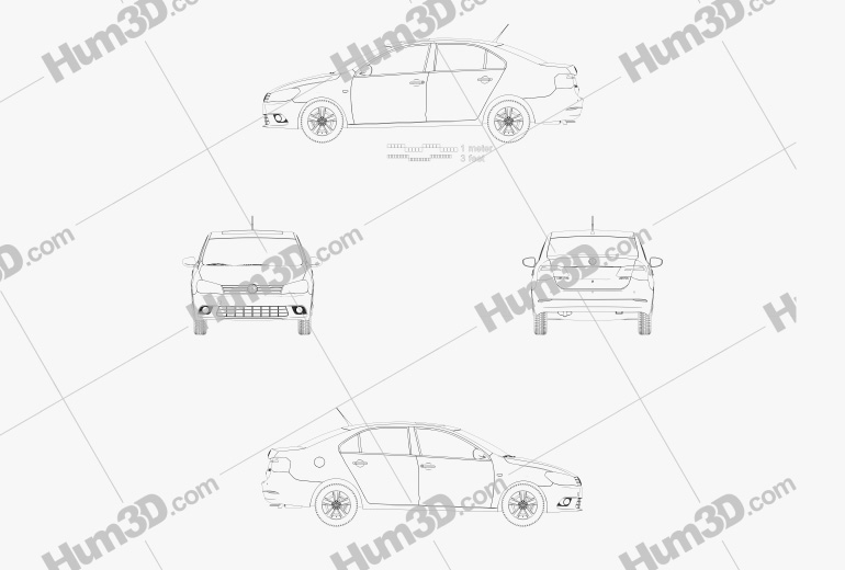 Volkswagen Jetta (CN) 2016 Blueprint - 3DModels.org
