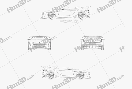Roadster blueprints Download in PNG - 3DModels.org