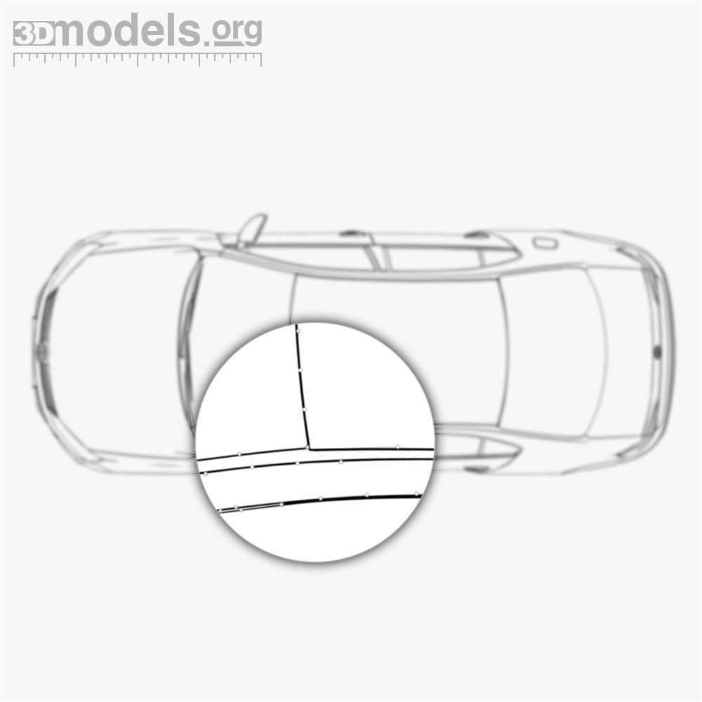Volkswagen Jetta 2018 Vector Blueprint - 3DModels.org