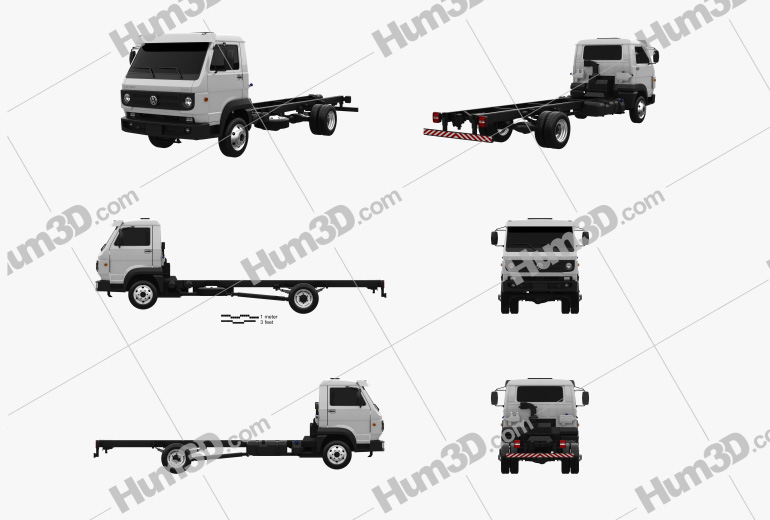 Volkswagen Delivery Chassis Truck 2015 Blueprint Template - 3DModels.org