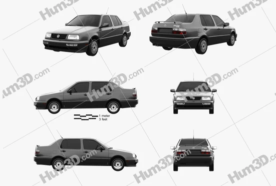 Volkswagen Jetta blueprints Download in PNG - 3DModels.org