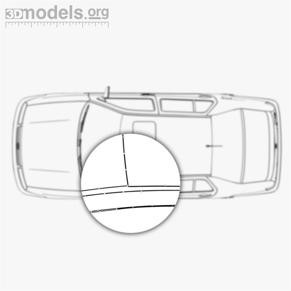Volkswagen Jetta 1998 Vector Blueprint - 3DModels.org