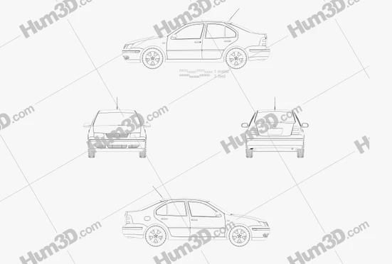 Volkswagen Jetta blueprints Download in PNG - 3DModels.org