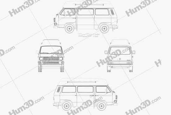 Volkswagen blueprints Download in PNG - 3DModels.org