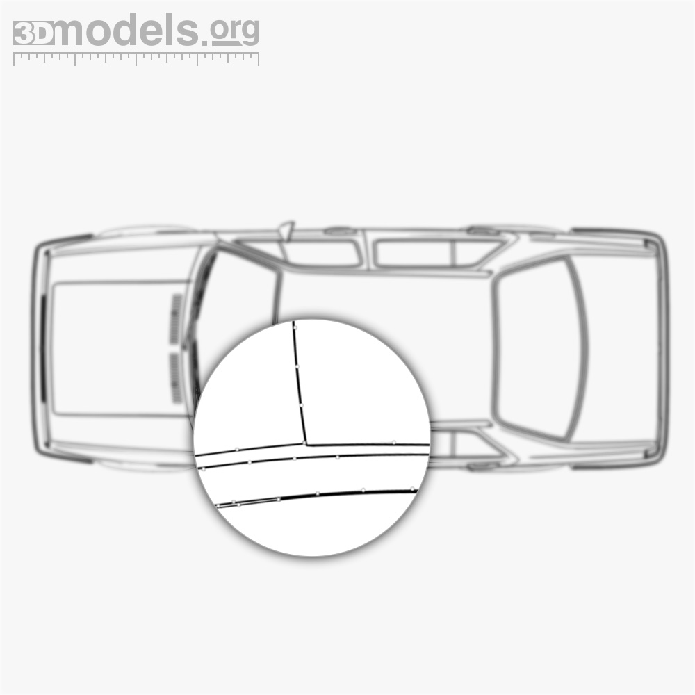 Volkswagen Jetta 1984 Vector Blueprint - 3DModels.org