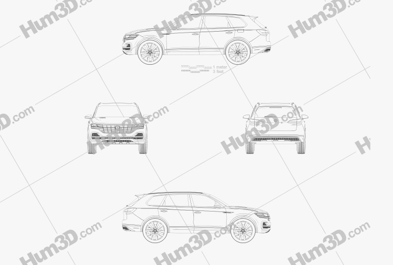 Volkswagen T-Prime GTE 2017 Blueprint - 3DModels.org