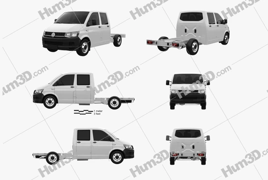 Volkswagen Transporter blueprints Download in PNG - 3DModels.org
