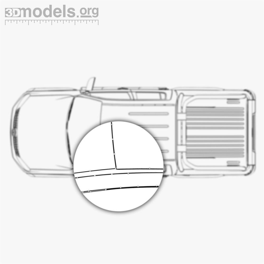 Volkswagen Amarok Crew Cab Ultimate 2021 Vector Blueprint - 3DModels.org