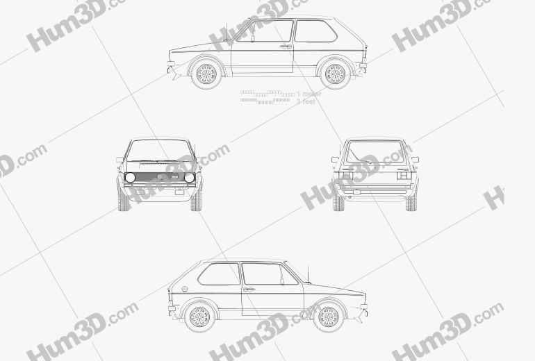 Volkswagen Golf GTI 1975 Plan - 3DModels.org