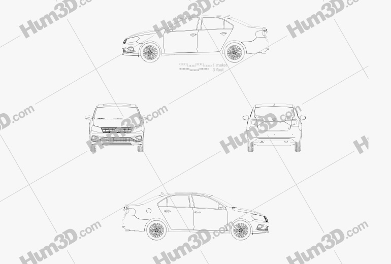 Volkswagen Jetta CN-specs 2016 Disegno Tecnico - 3DModels.org