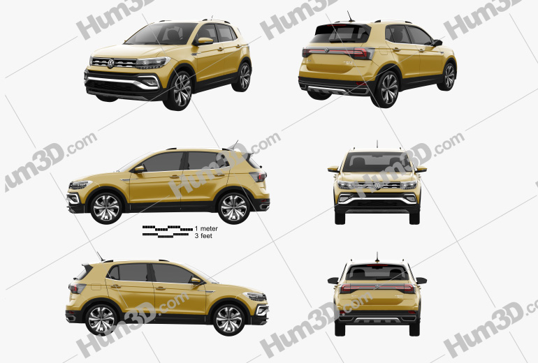 Volkswagen T-Cross 280 CN-spec 2022 Blueprint Template - 3DModels.org