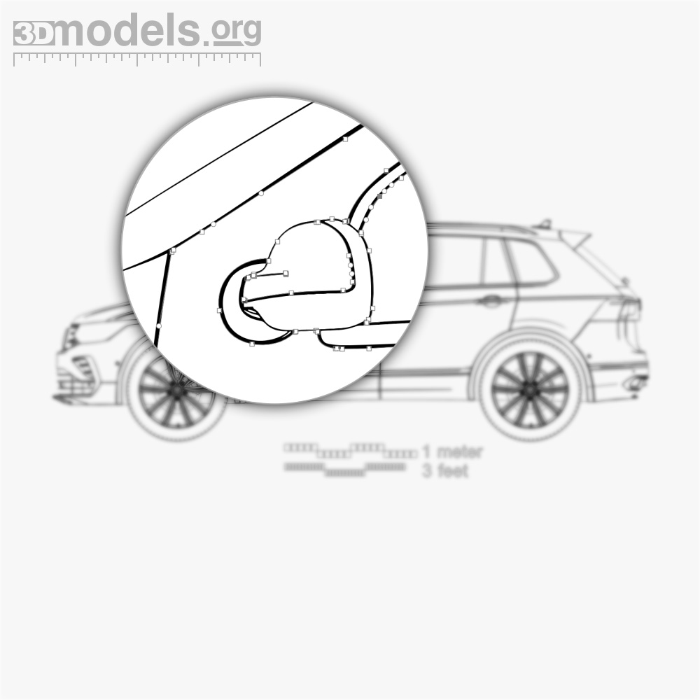 Volkswagen Tiguan eHybrid 2023 Vector Blueprint - 3DModels.org