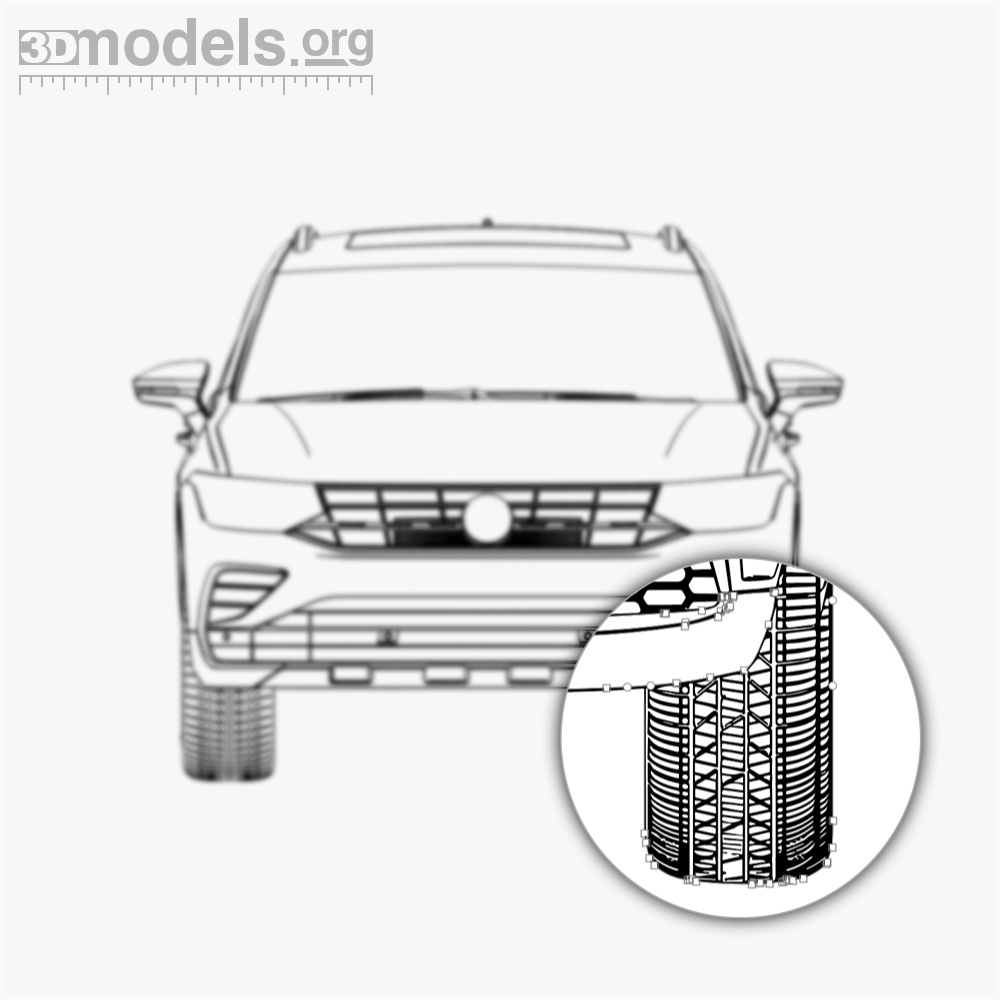 Volkswagen Tiguan eHybrid 2023 Vector Blueprint - 3DModels.org