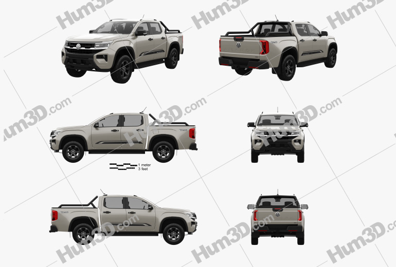 Volkswagen Amarok Double Cab PanAmericana 2022 Blueprint Template ...