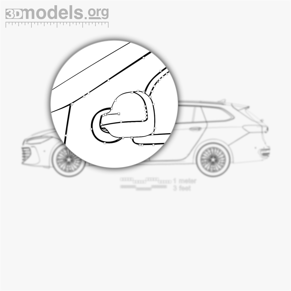 Volkswagen Passat variant 2025 Vector Blueprint - 3DModels.org