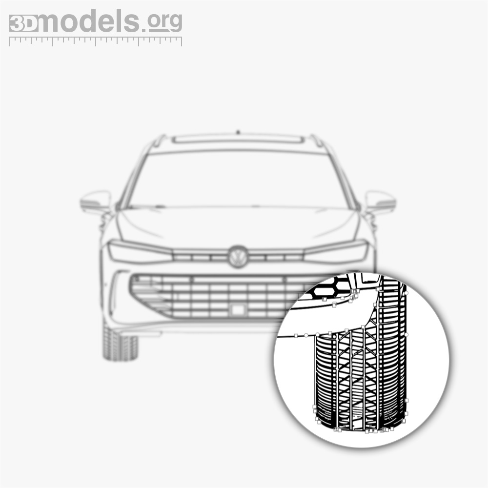 Volkswagen Passat variant 2025 Vector Blueprint - 3DModels.org