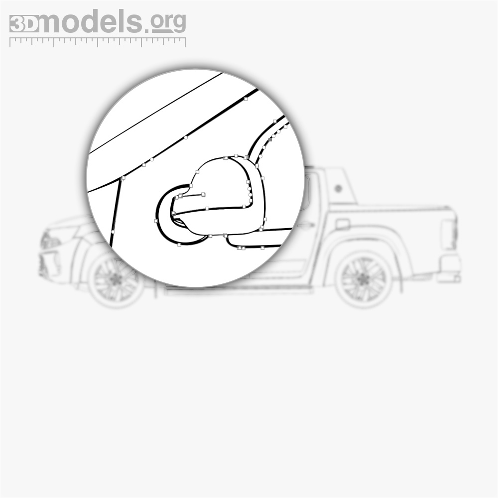 Volkswagen Amarok Extreme 2024 Vector Blueprint - 3DModels.org