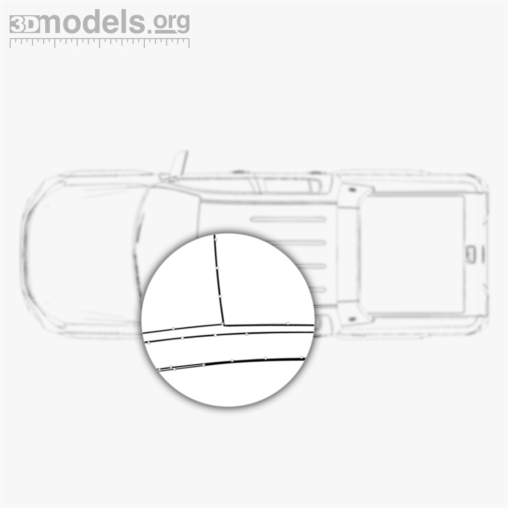 Volkswagen Amarok Extreme 2024 Vector Blueprint - 3DModels.org