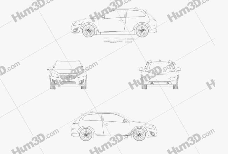 Volvo C30 2011 Plano - 3DModels.org