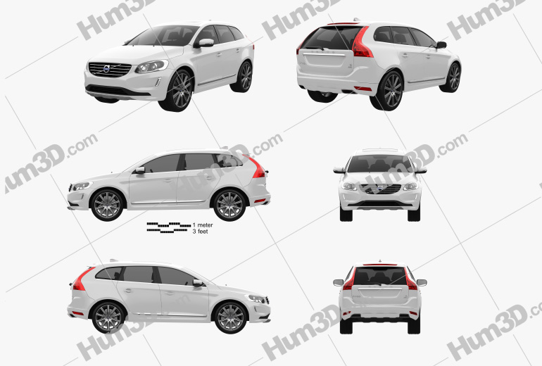Volvo XC60 blueprints Download in PNG - 3DModels.org