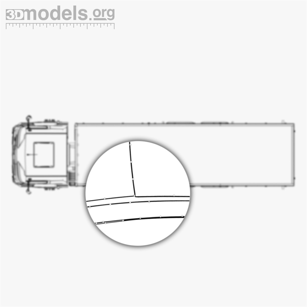 Volvo VM Flatbed Truck 2012 Vector Blueprint - 3DModels.org