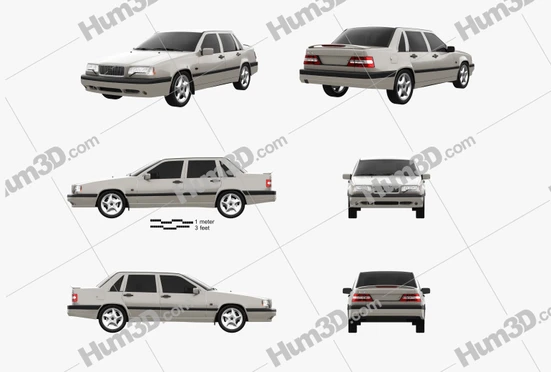 Volvo blueprints Download in PNG - 3DModels.org