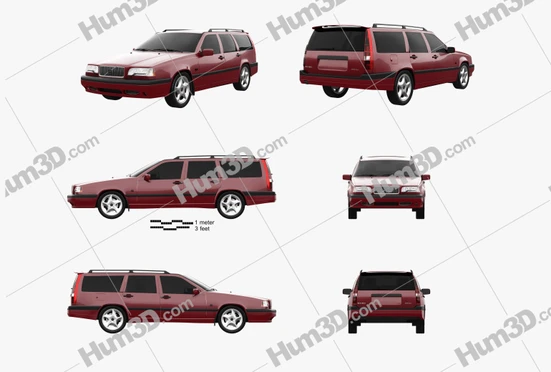 Volvo blueprints Download in PNG - 3DModels.org