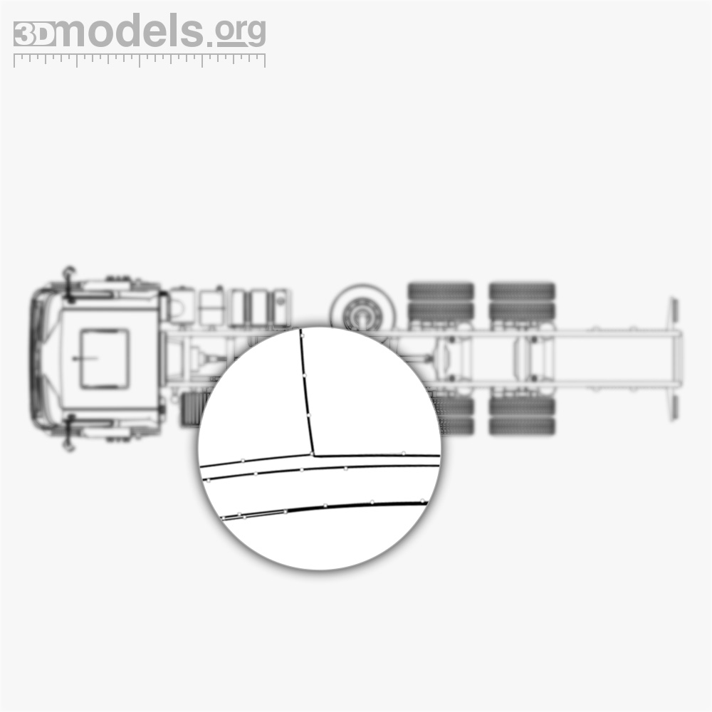 Volvo VM 270 Chassis Truck 3-axle 2017 Vector Blueprint - 3DModels.org