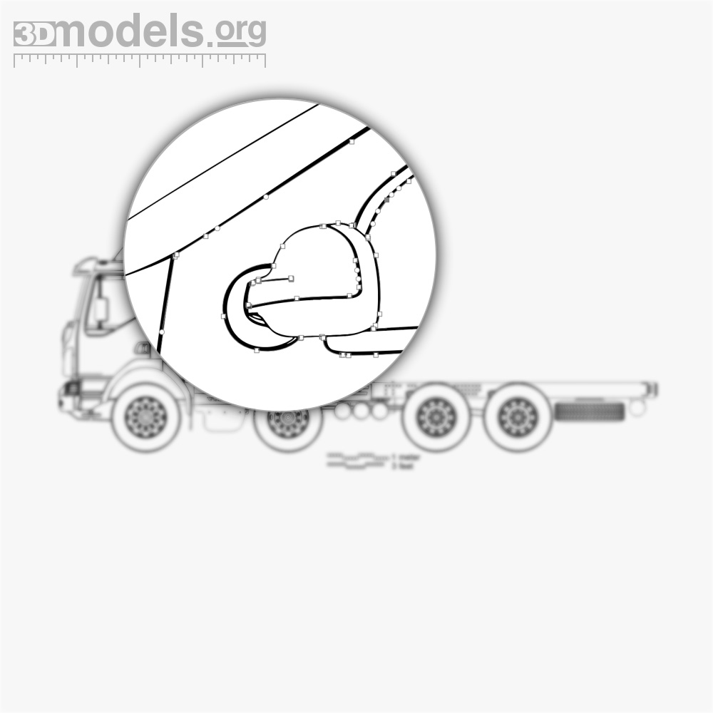 Volvo VM 270 Chassis Truck 4-axle 2017 Vector Blueprint - 3DModels.org