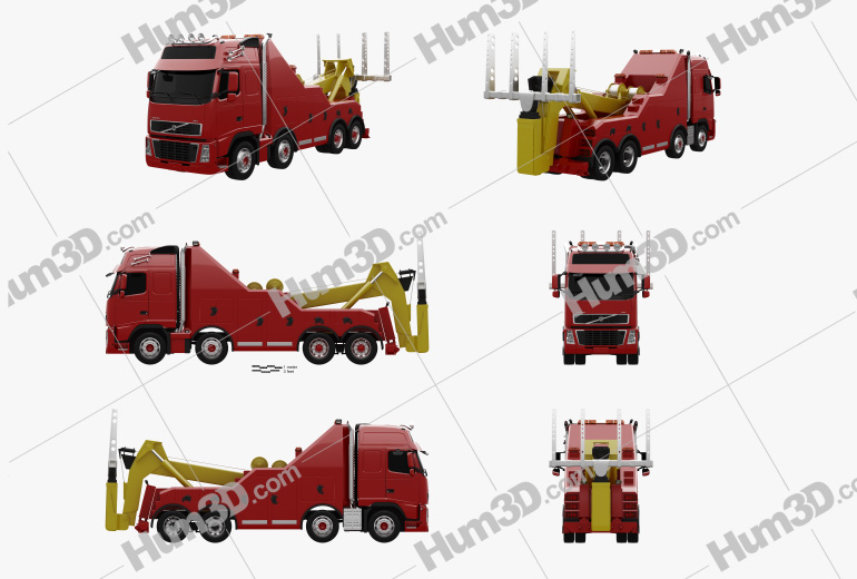 Volvo FH Tow Truck 2013 Blueprint Template - 3DModels.org