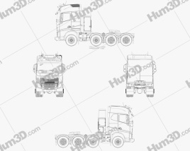 Volvo FH12 Globetrotter XL Tractor Truck 2-axle 2000 Blueprint ...