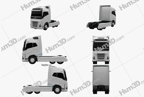 Volvo FH blueprints Download in PNG - 3DModels.org