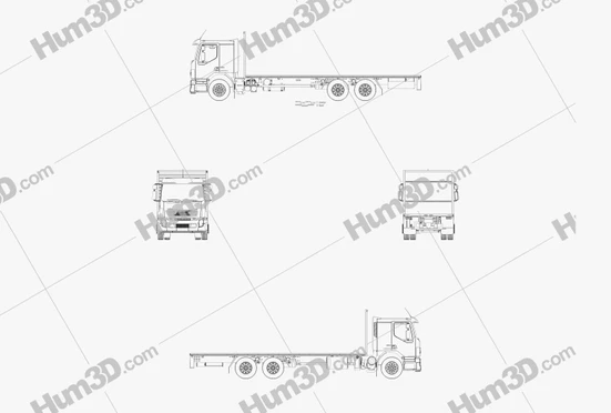 Volvo truck blueprints Download in PNG - 3DModels.org