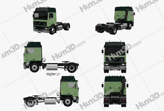 Volvo truck blueprints Download in PNG - 3DModels.org